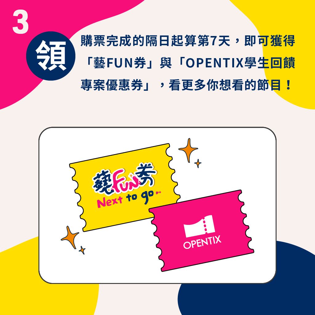3月底前參加學生藝FUN券回饋專案，再享最高1200元回饋！ — OPENTIX兩廳院文化生活